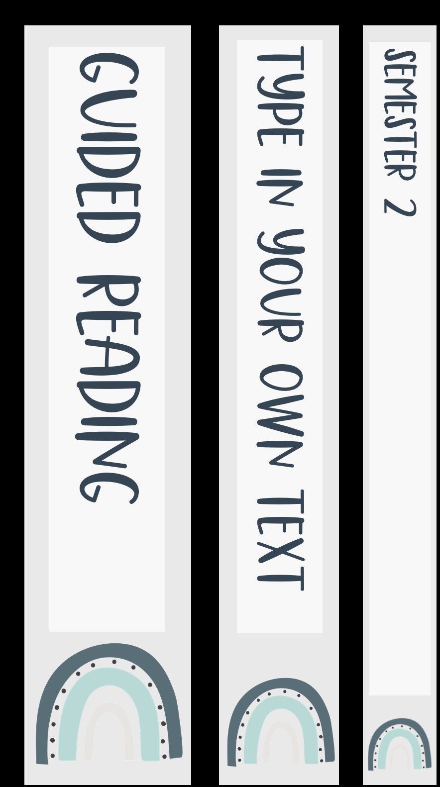 MODERN RAINBOW Binder Covers and Spines Editable Calm | Etsy