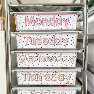 Teacher Trolley Labels | 10 Drawer Cart Labels | SPOTTY PASTELS ...