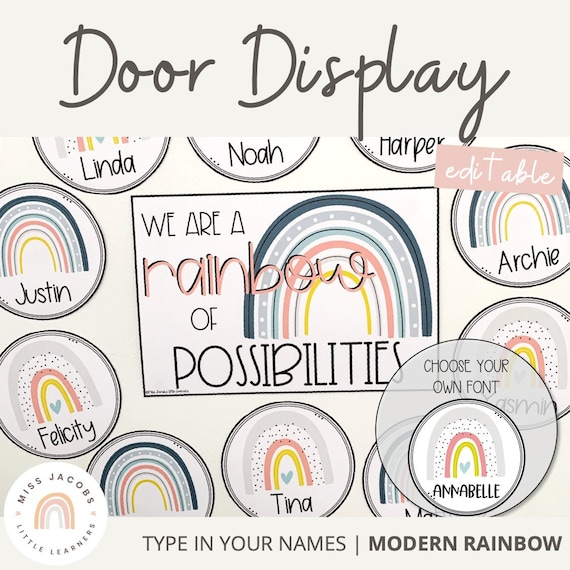 MODERN RAINBOW Door Display Positive Affirmation Display - Etsy