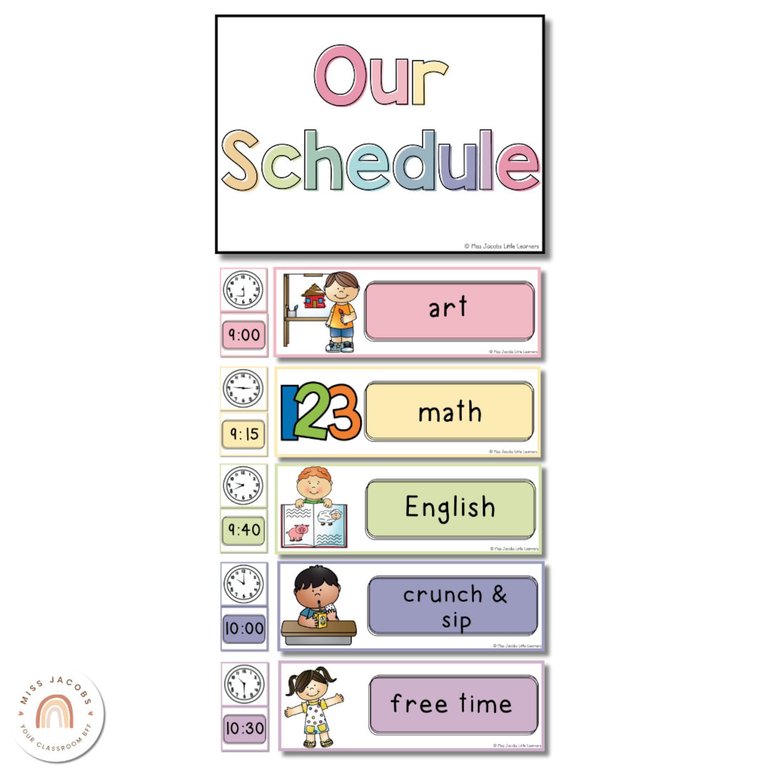 Visual Timetable | PASTELS | Editable - Etsy