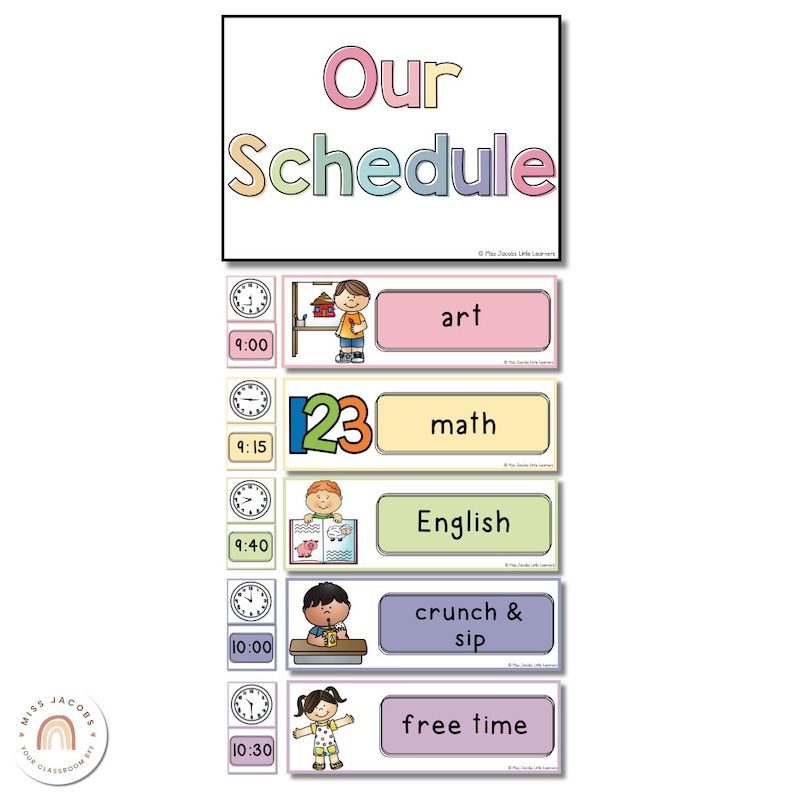 Visual Timetable | PASTELS | Editable - Etsy