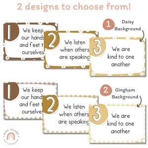 Classroom Rules Posters and Classroom Management Slips Daisy Gingham ...