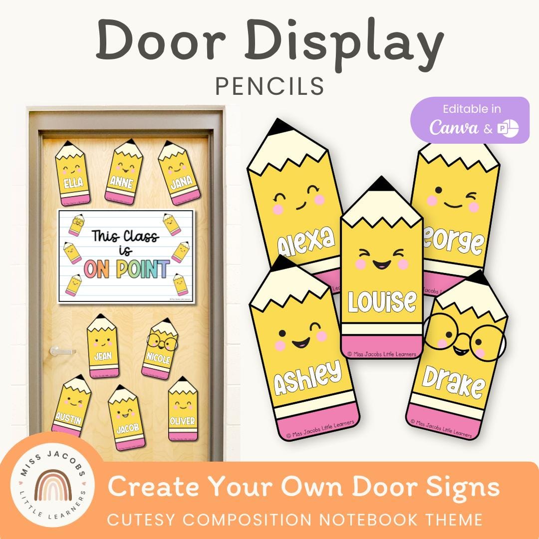 Pencils Door Display Cutesy Classroom Decor, Back to School Theme ...