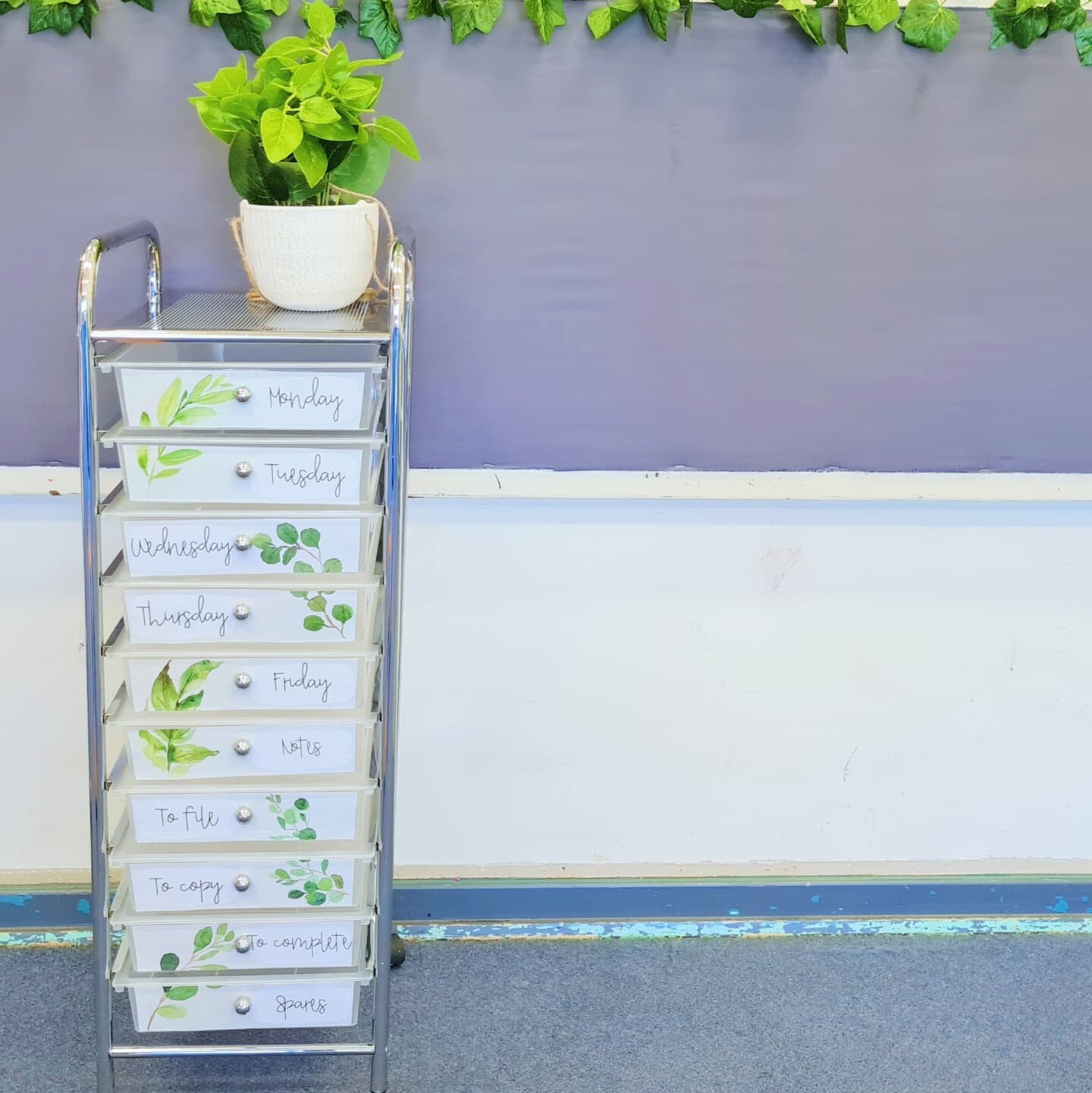 BOTANICAL Teacher Rolling Cart Labels Trolley Labels - Etsy Canada