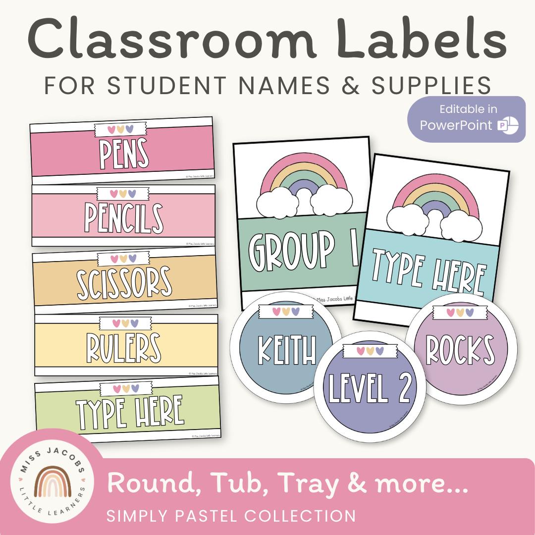 Classroom Labels | PASTELS | Editable - Etsy