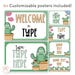 Succulent Cactus Door Display, Editable Welcome Sign and Name Tags ...