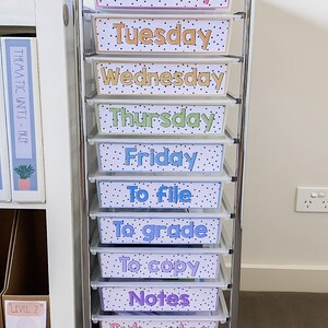 Teacher Trolley Labels | 10 Drawer Cart Labels | SPOTTY BRIGHTS ...