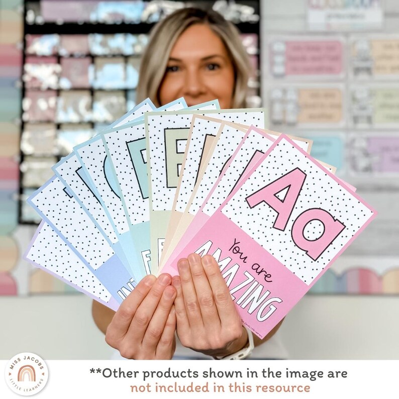 Spotty Pastel Affirmation Alphabet Posters, Rainbow Affirmations for ...