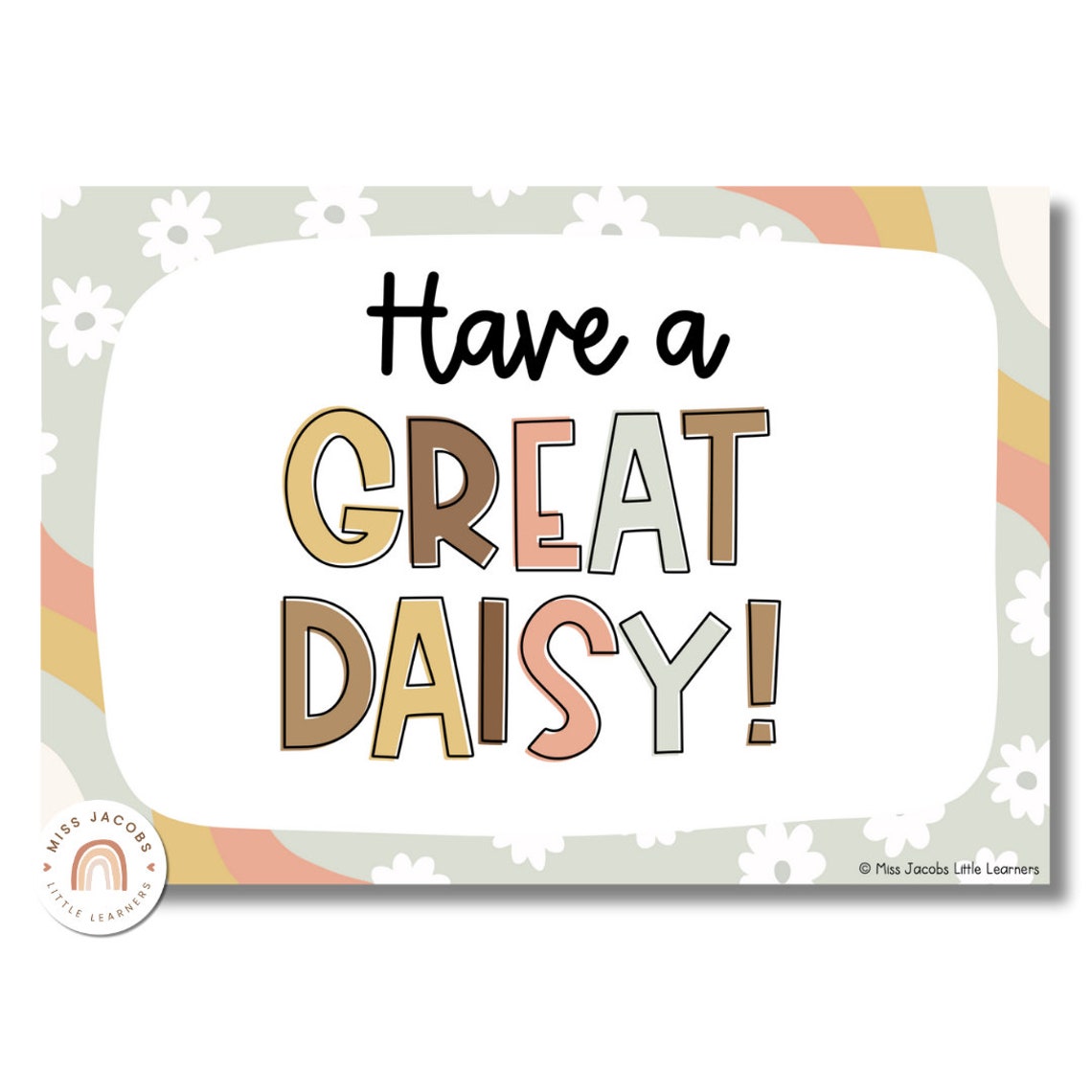 Daisy Door Display or Bulletin Board | Daisy Gingham Classroom Decor - Etsy