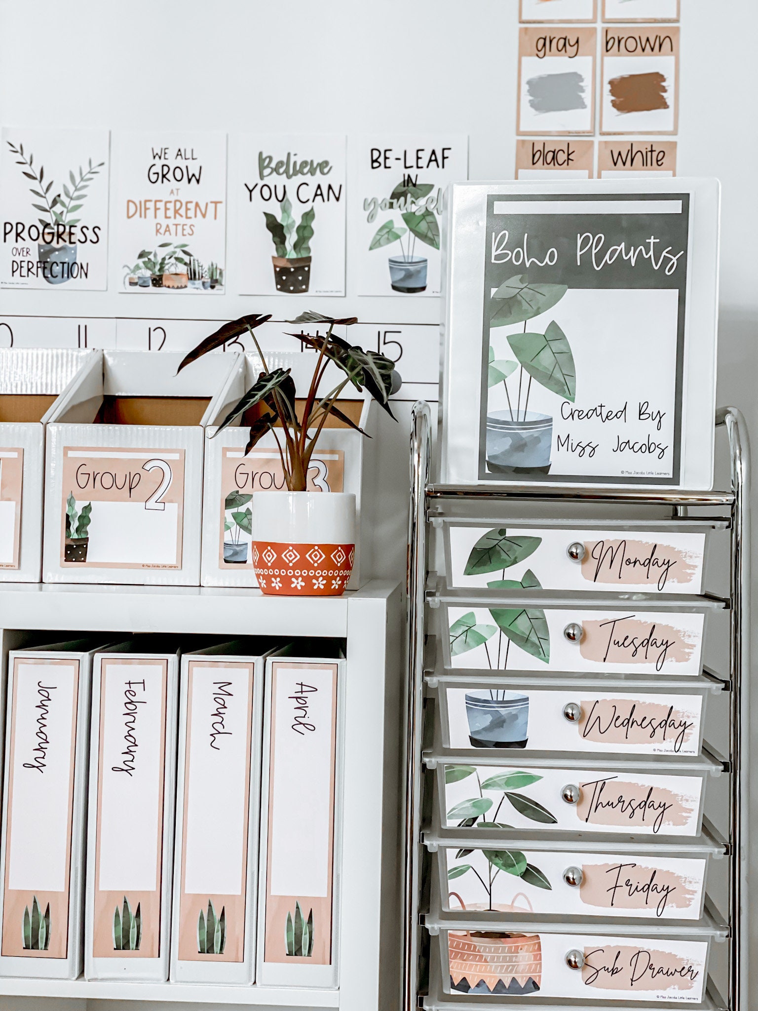 Boho Plants Classroom Decor Bundle Rustic Modern Boho Decor - Etsy ...