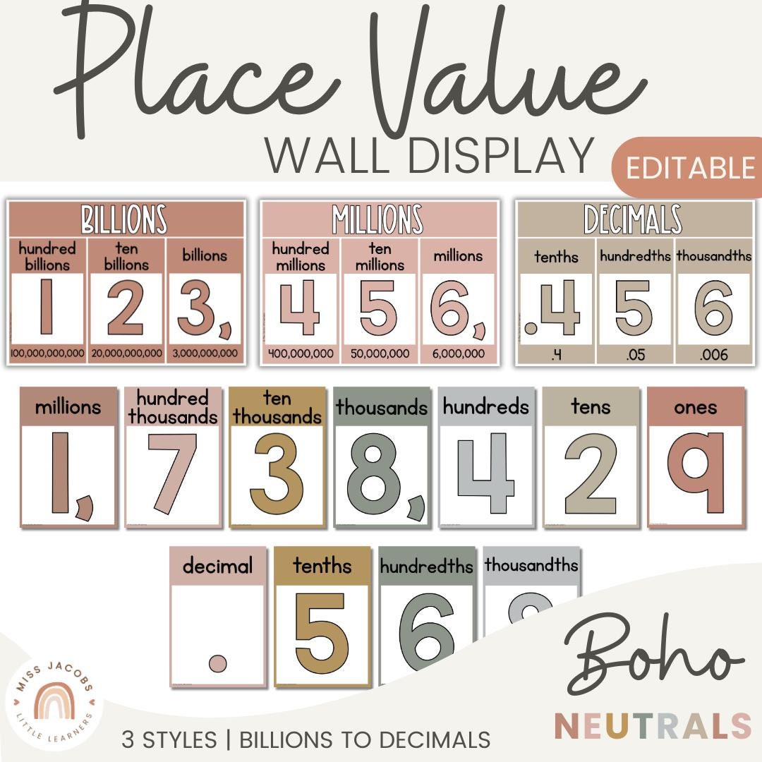 NEUTRAL Place Value Display | NEUTRAL BOHO Color Palette | Neutral ...