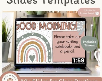 Spotty Boho Google Slides With Timers, Editable Classroom Daily Agenda ...