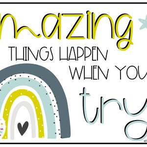 MODERN RAINBOW Inspirational Classroom Posters | Calm Colors Classroom ...