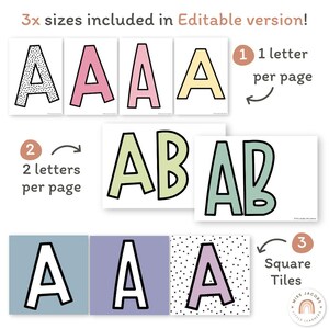 Groovy Bulletin Board Lettering Pack | Editable SPOTTY PASTEL Display ...