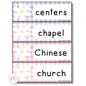 Classroom Visual Schedule, Daisy Gingham Pastels Daily Routine Chart ...