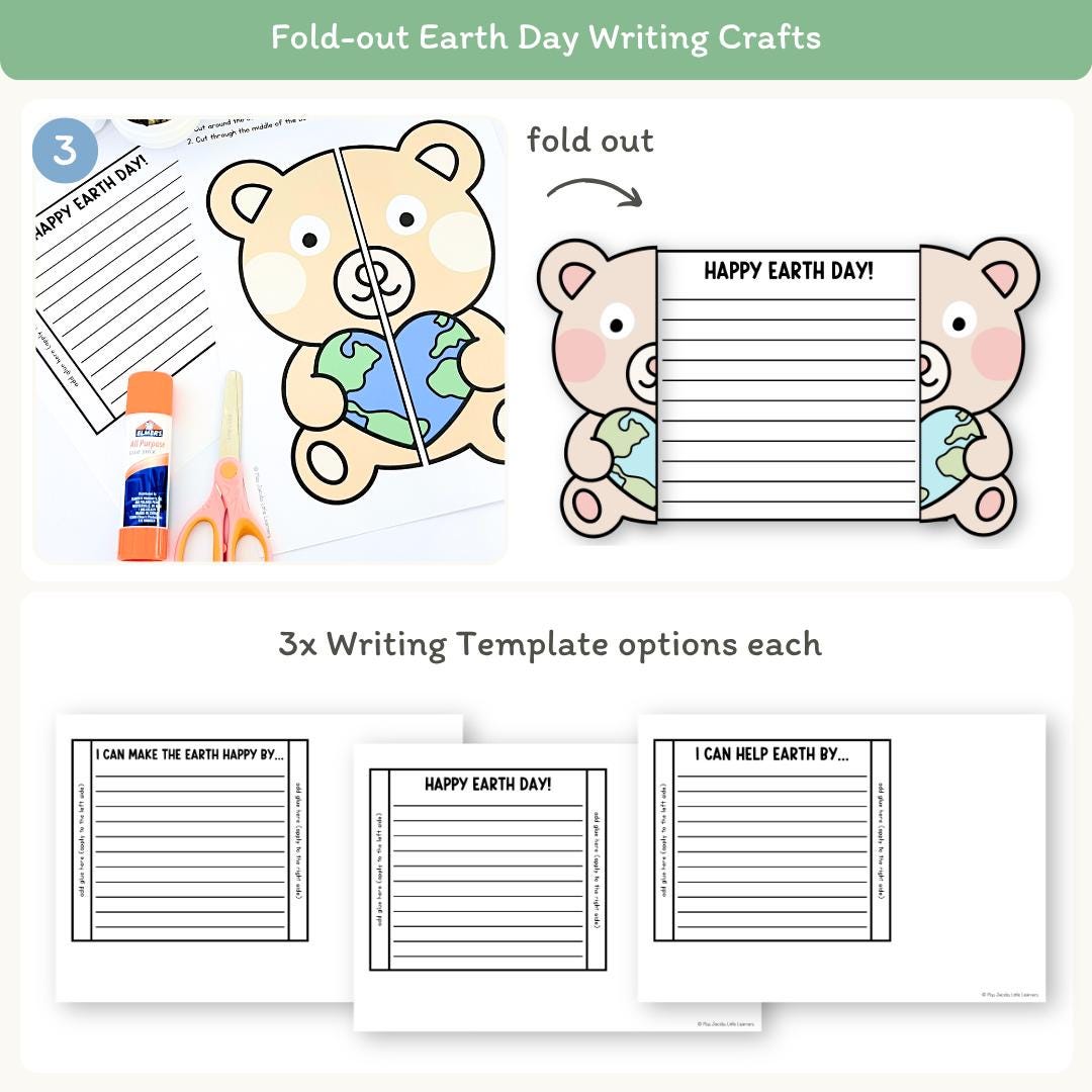 Printable Earth Day Crafts for Kids & Writing Activity Pack for ...