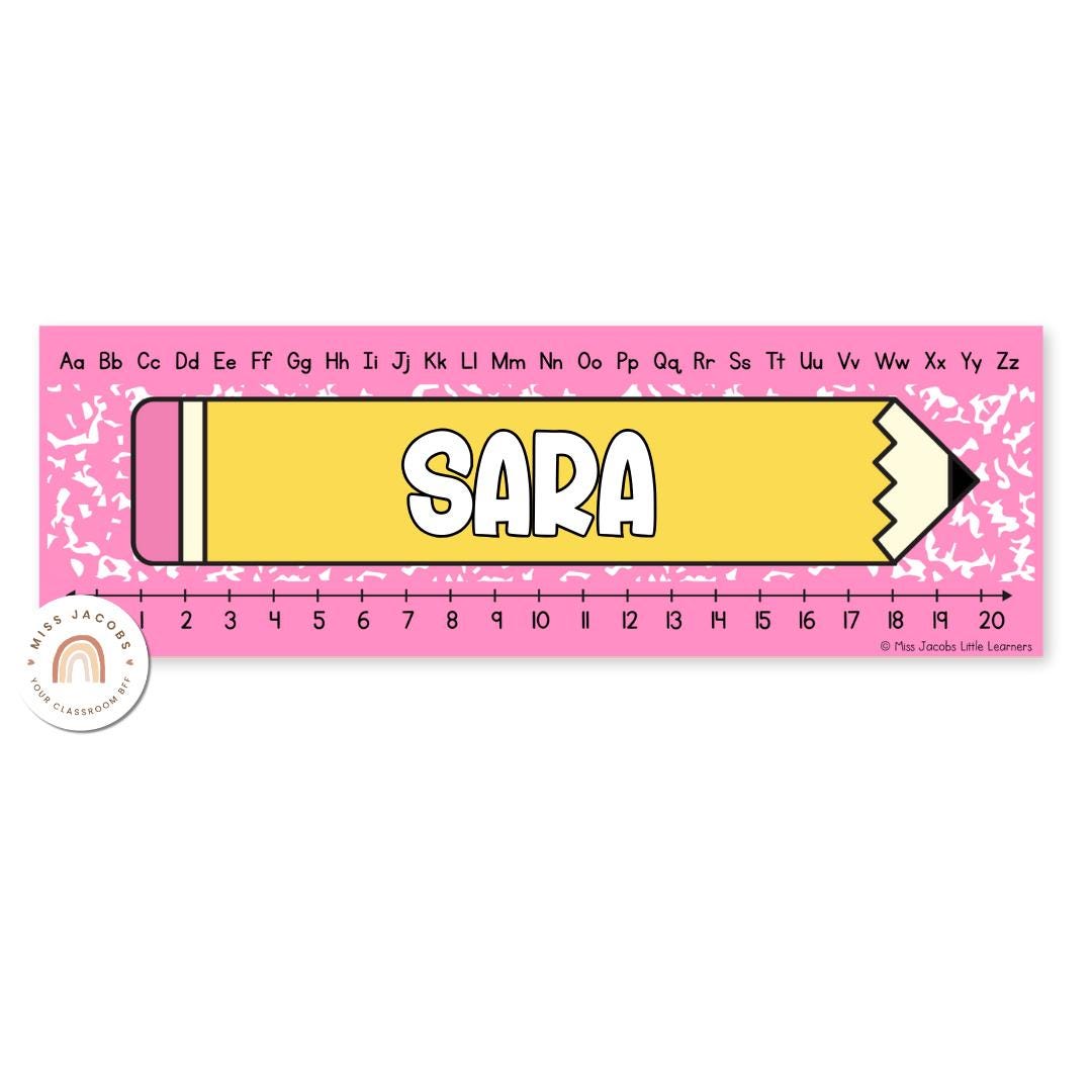 Cutesy Student Desk Name Plates, Editable Desk Name Tags, Cute School ...
