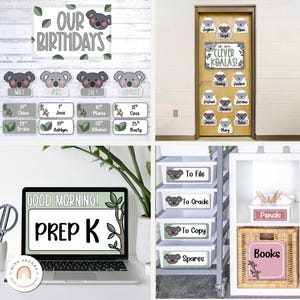 Koala Classroom Decor Bundle, Calm Nature Theme Decor Set, Editable ...