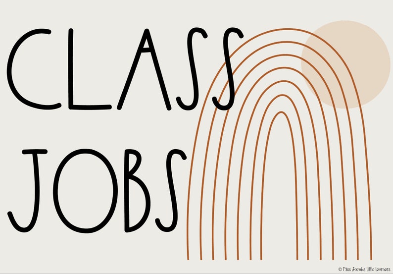 BOHO VIBES Classroom Jobs Editable Desert Neutral | Etsy