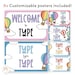 Rainbow Hot Air Balloon Door Display, Editable Welcome Door Signs, Name ...