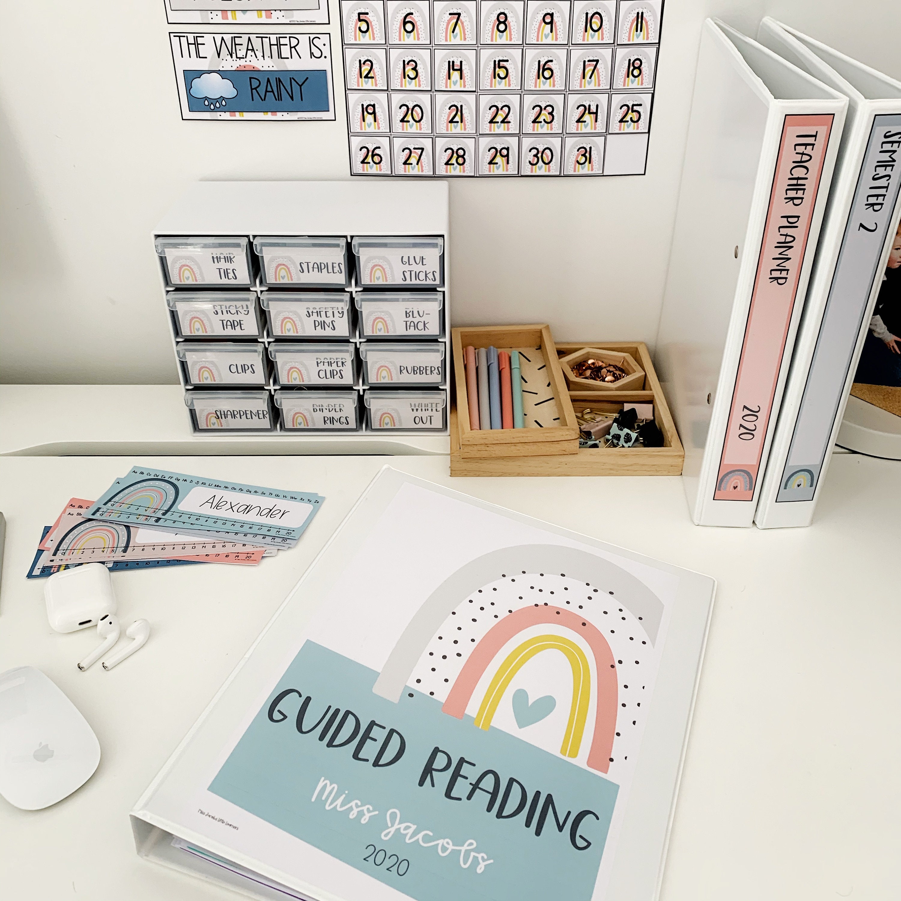 MODERN RAINBOW Classroom Decor Bundle Editable Calm Colors - Etsy Australia