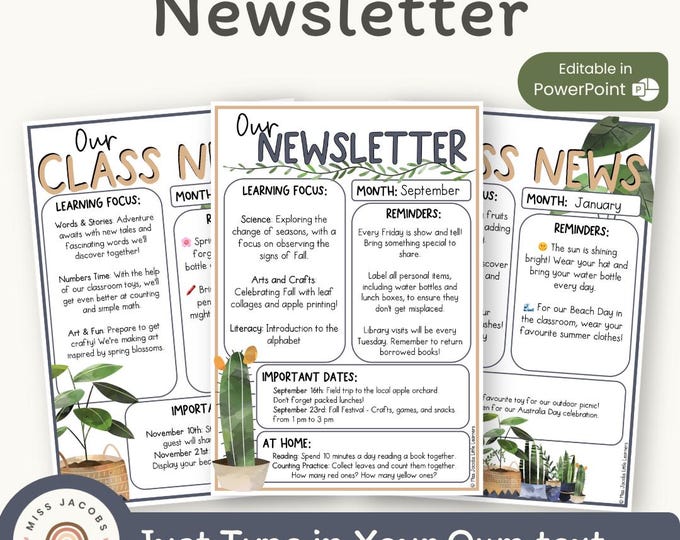 Meet the Teacher Templates | Editable Modern Boho Plants Decor - Etsy ...