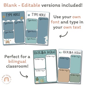 Editable Classroom Newsletter Templates | Cute Sea Life Classroom Decor ...