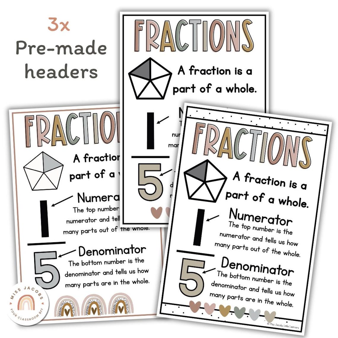 NEUTRAL Fractions Posters | Boho Neutral Color Palette | Neutral ...