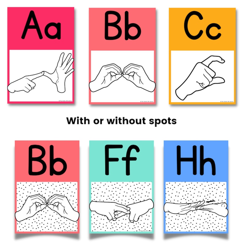 Auslan Alphabet Posters RAINBOW BRIGHTS With and Without - Etsy