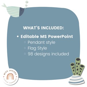 Bunting and Display Banners Cute Sea Life Classroom Decor Editable - Etsy