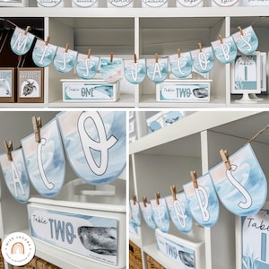 Bunting and Display Banners | Modern Ocean Classroom Decor | Editable ...