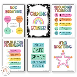 Cutesy Calm Down Corner Posters, Calm Down Kit, Printable Social ...