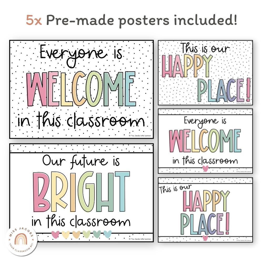 SPOTTY PASTELS Door Display | Editable - Etsy
