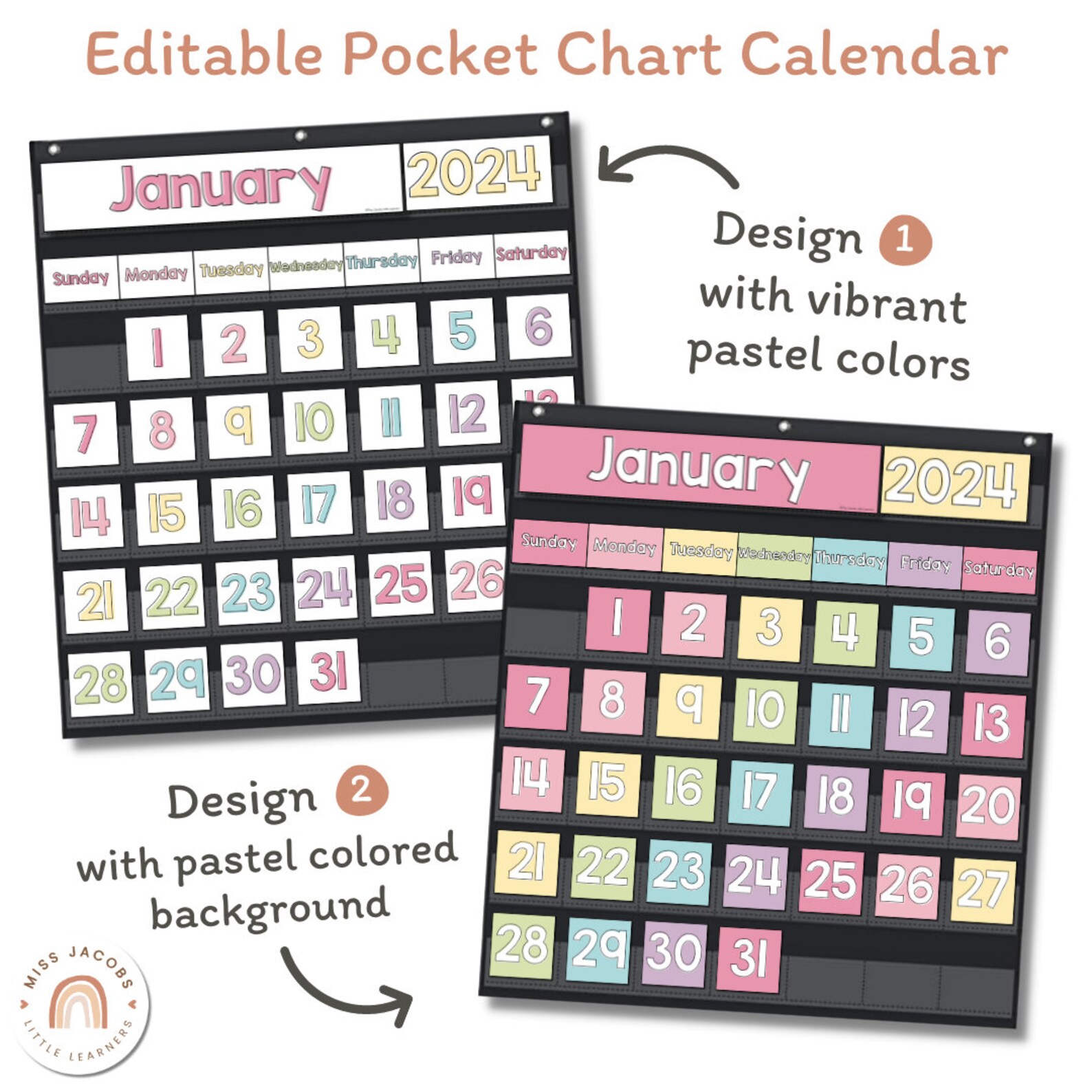 Classroom Calendar and Weather Display | PASTELS | Editable - Etsy