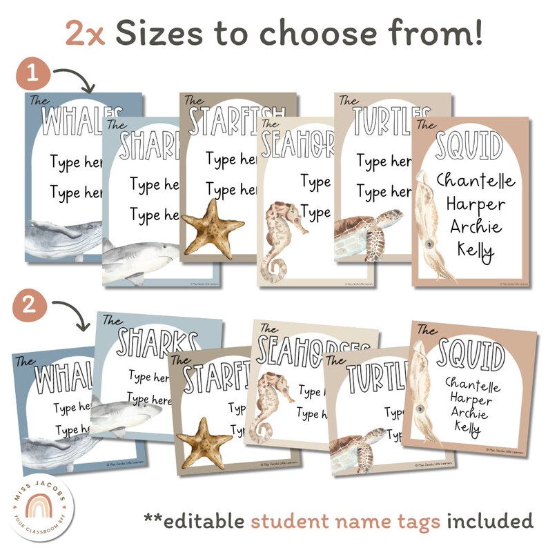 Reading Group Organizers & Labels | Modern Ocean Classroom Decor ...