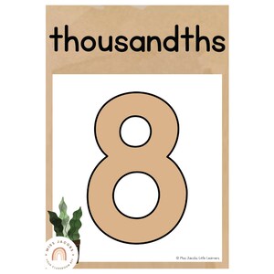 Place Value Display Posters Rustic BOHO PLANTS Decor - Etsy