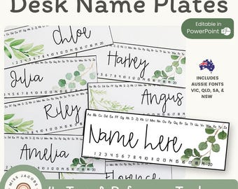 BOTANICAL Classroom Labels and Student Desk Plates | Editable | Modern ...