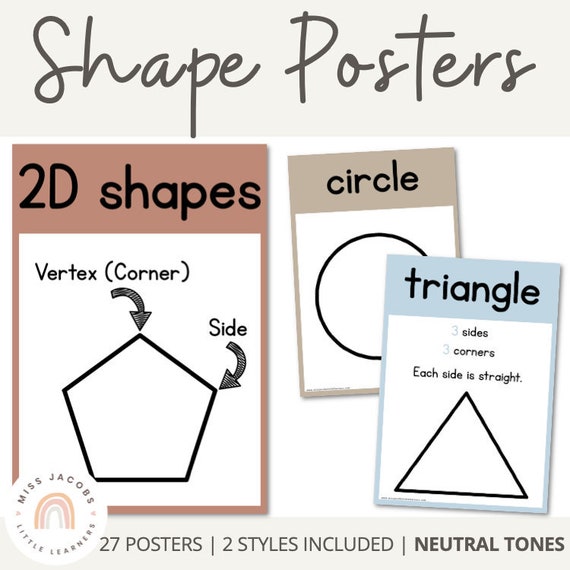 BOHO NEUTRAL Shape Posters Neutral Classroom Decor - Etsy