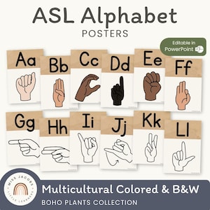 Modern Rustic ASL Alphabet Posters - Etsy