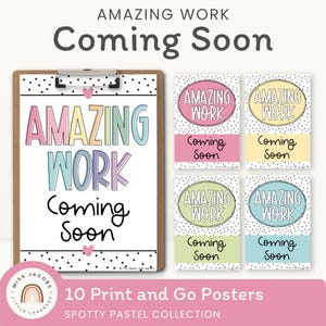 Amazing Work Coming Soon Poster | SPOTTY PASTELS - Etsy