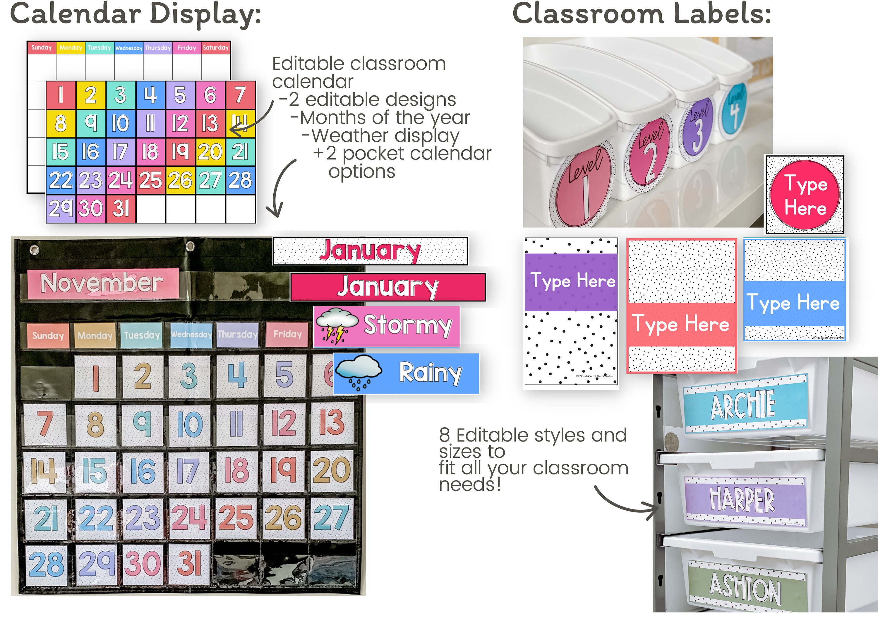 SPOTTY BRIGHTS Classroom Decor Bundle Editable Teacher - Etsy UK