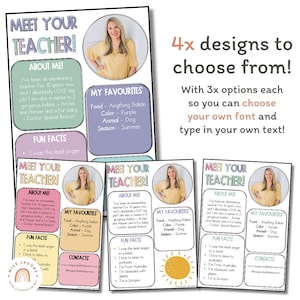 Meet the Teacher Templates | Simple Pastels | Editable - Etsy