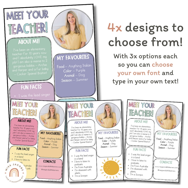 Meet the Teacher Templates | Simple Pastels | Editable - Etsy
