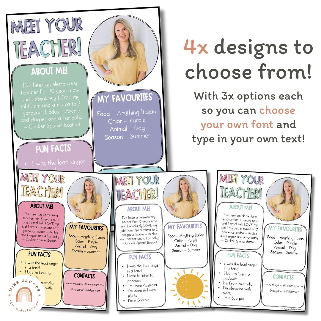 Meet the Teacher Templates | Simple Pastels | Editable - Etsy