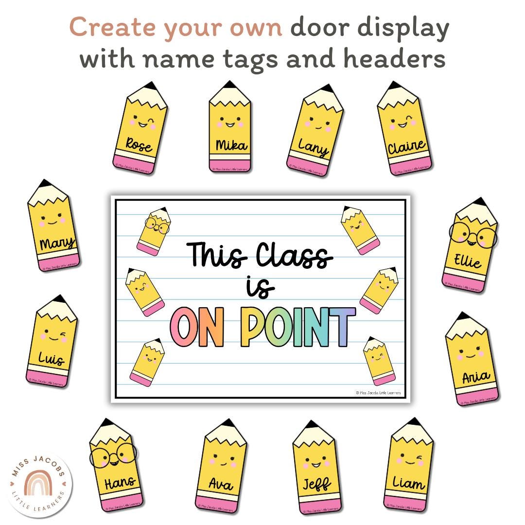 Pencils Door Display Cutesy Classroom Decor, Back to School Theme ...