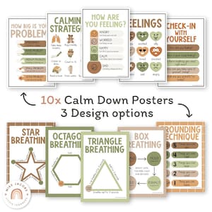 Woodland Calm Down Corner Posters, Printable SEL Calming Classroom ...