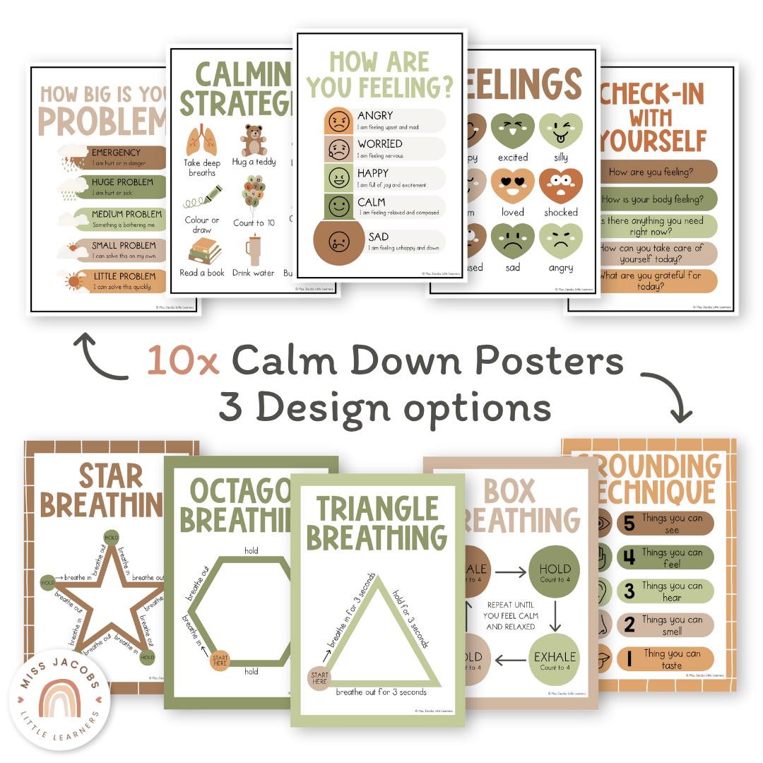 Woodland Calm Down Corner Posters, Printable SEL Calming Classroom ...
