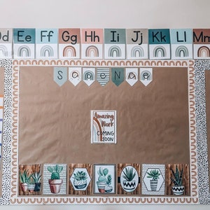 BOHO RAINBOW Alphabet Posters | Editable | Neutral Rainbow Classroom ...