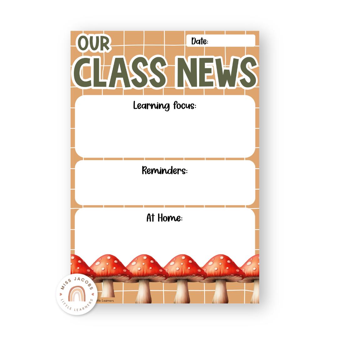 Woodland Classroom Newsletter Templates, Editable Teacher Weekly ...