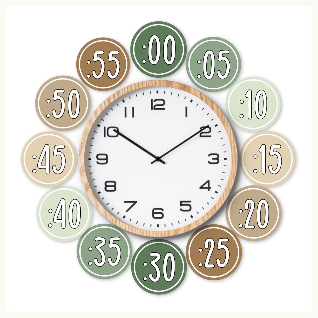 Clock Labels for Classroom, Minute Numbers & Time Phrases, Editable ...